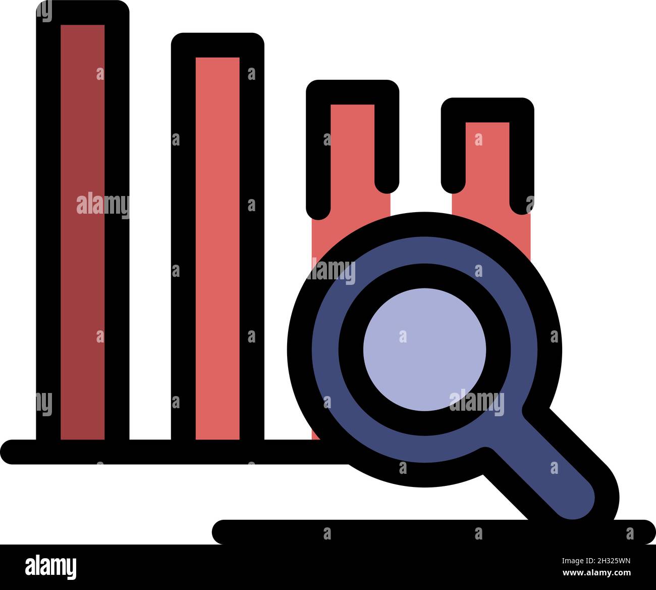 Graph chart exploration icon. Outline graph chart exploration vector ...