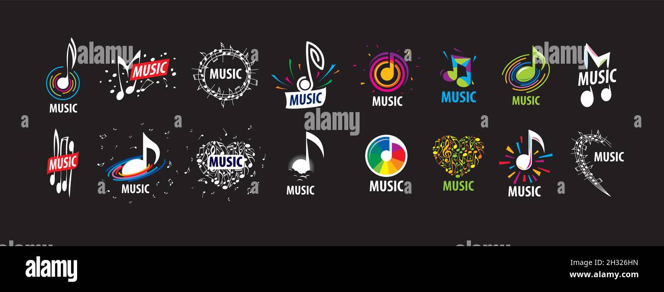 A set of vector logos with musical notes Stock Vector Image & Art - Alamy