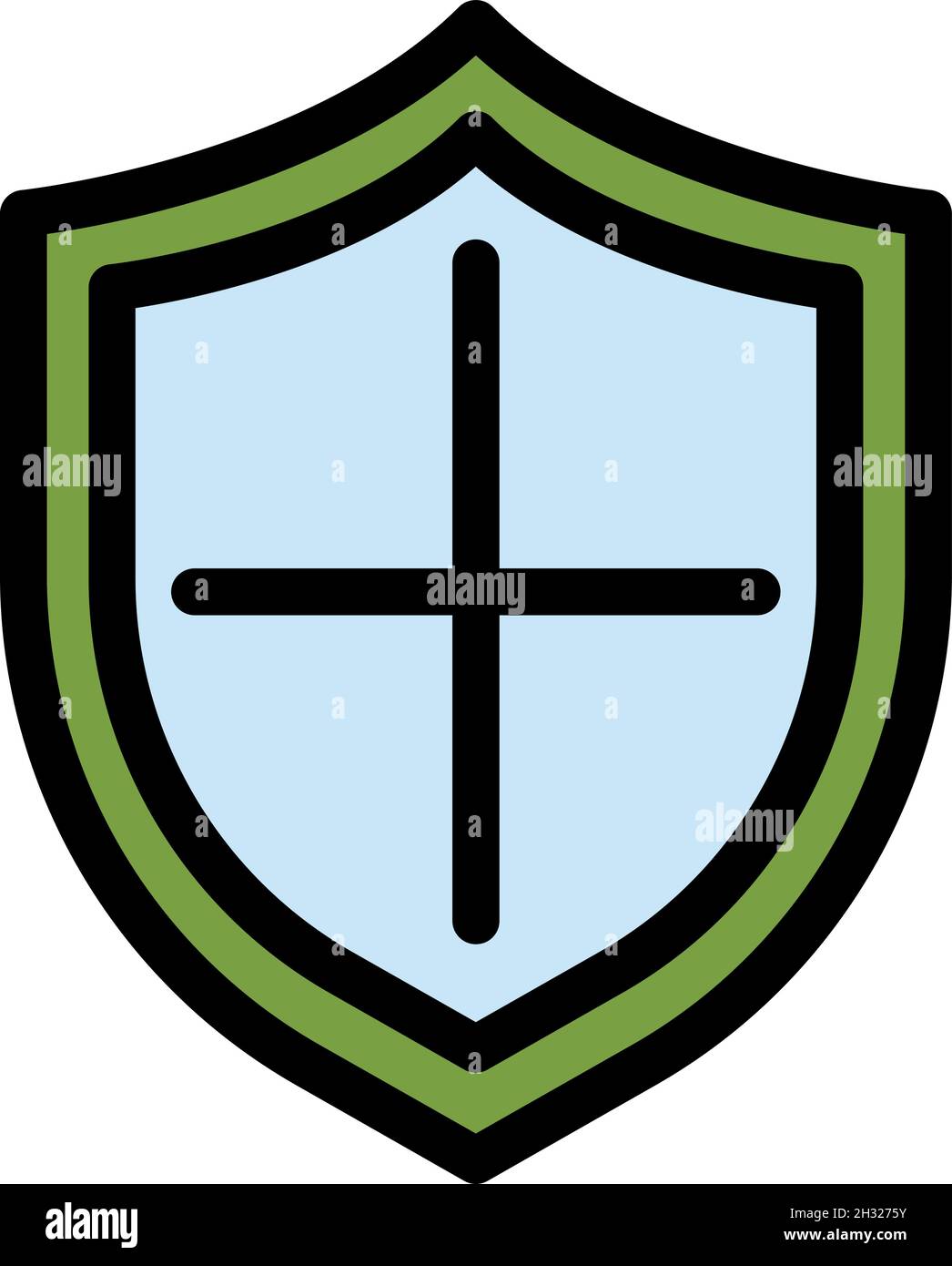 Responsibility shield icon. Outline responsibility shield vector icon ...