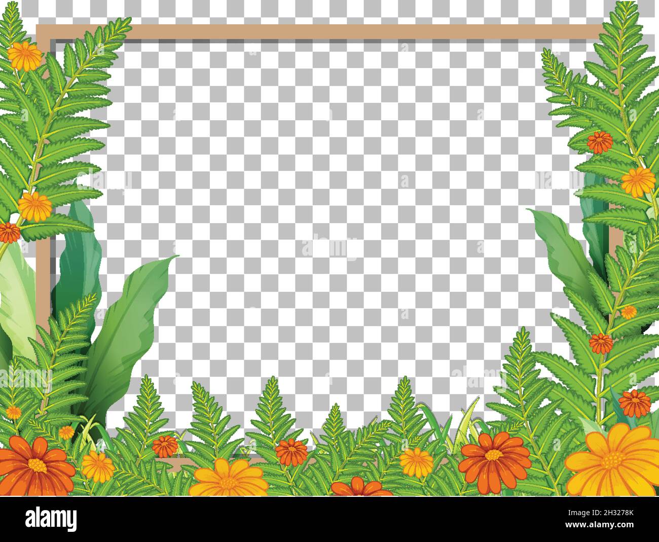 Nature plants frame transparent background illustration Stock Vector ...