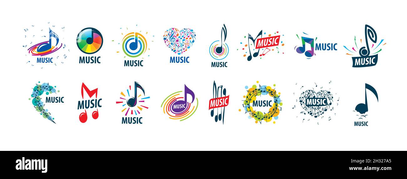 A set of vector logos with musical notes Stock Vector Image & Art - Alamy
