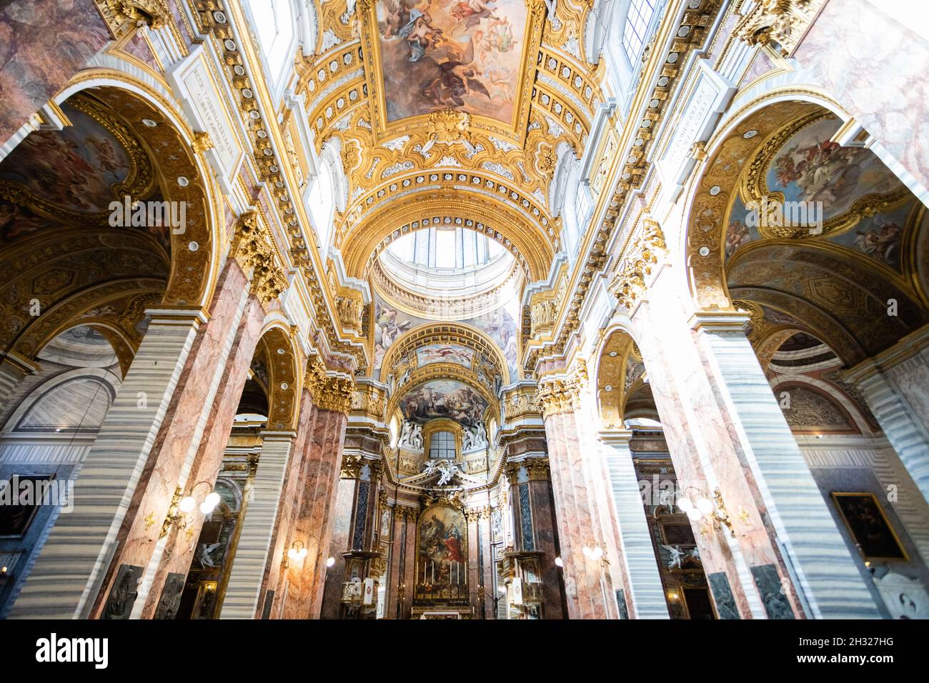 Interior of the basilica of saint ambrogio e carlo, rome Stock Photo ...