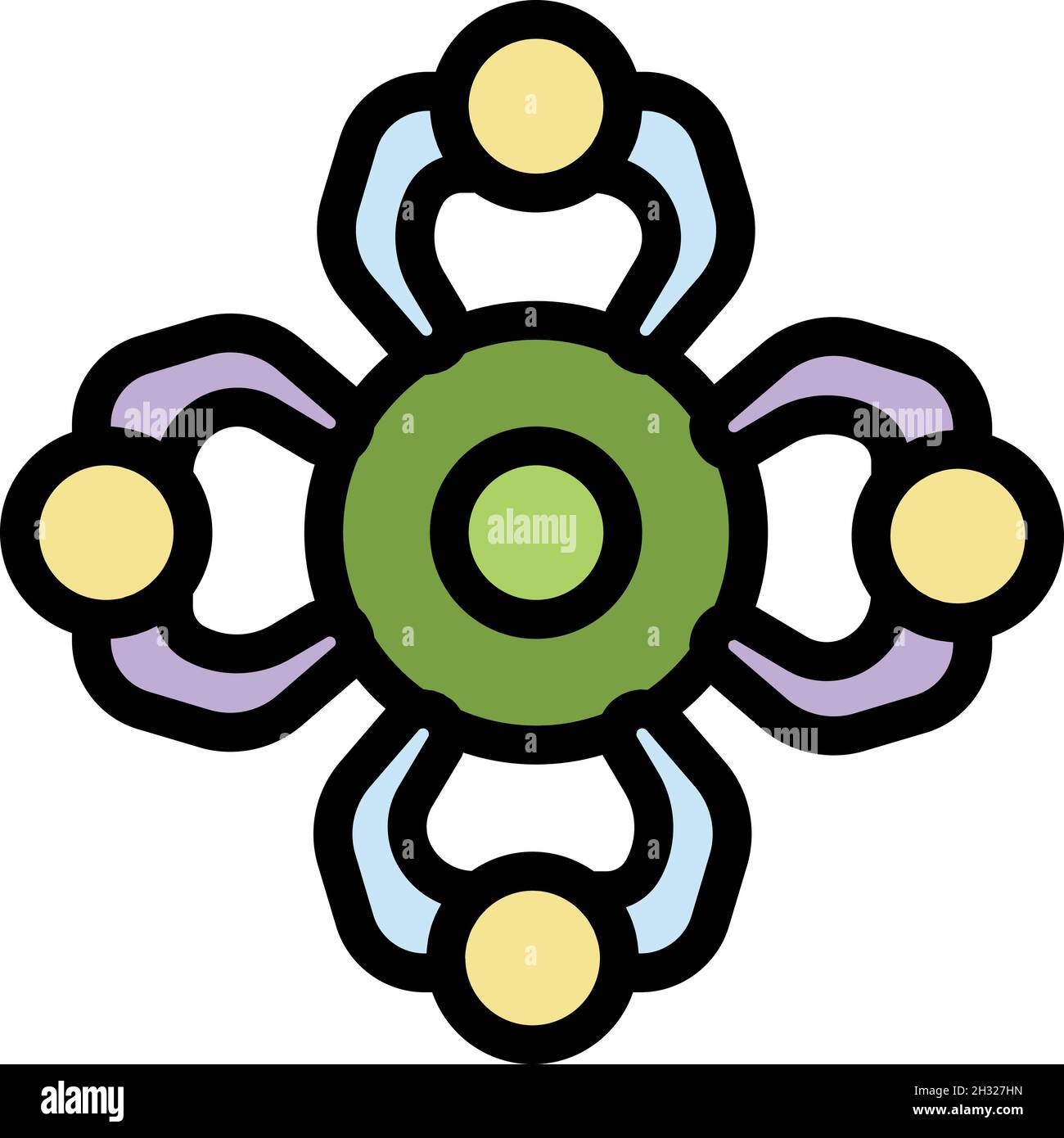 Team responsibility icon. Outline team responsibility vector icon color ...