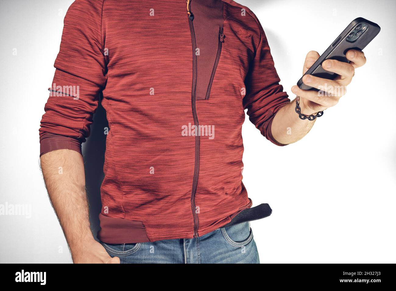 Man holding mobile phone in the hand Stock Photo - Alamy