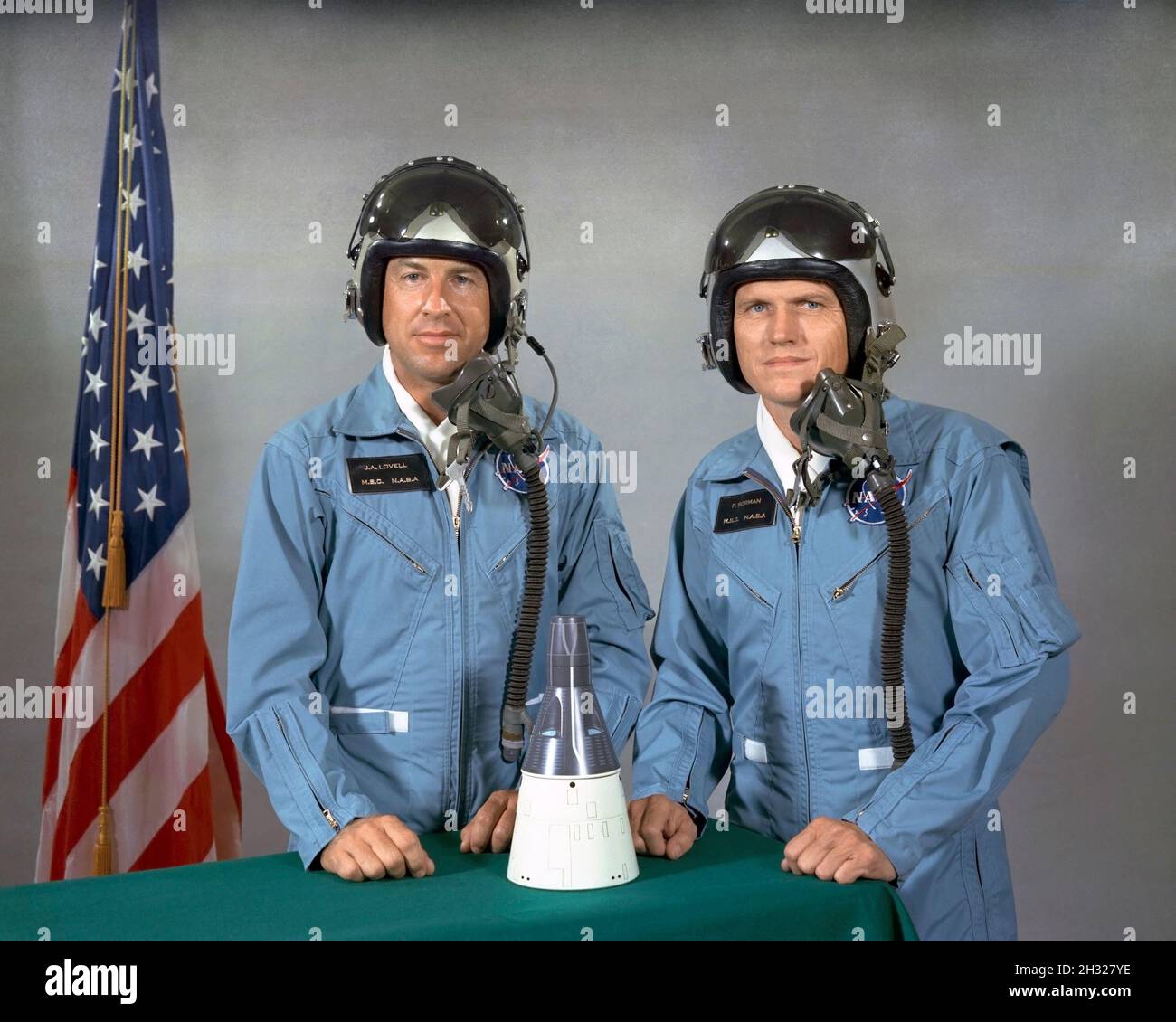 (1 July 1965) --- Astronauts Frank Borman (right), command pilot, and ...