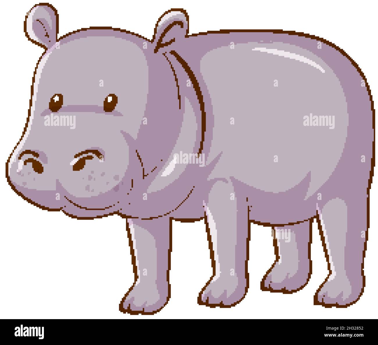Hippopotamus cartoon on white background illustration Stock Vector ...
