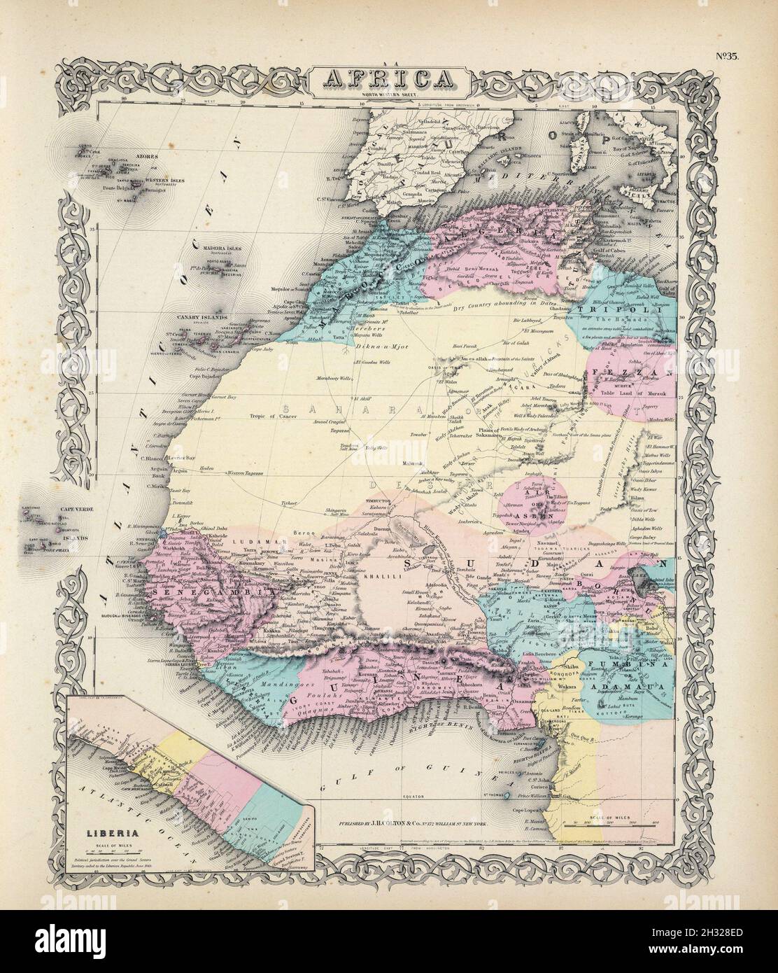 Scan of 18th to 19th-century vintage map in a textbook Stock Photo - Alamy