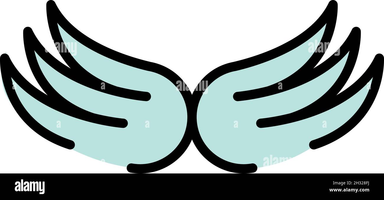 Bird wings icon. Outline bird wings vector icon color flat isolated ...
