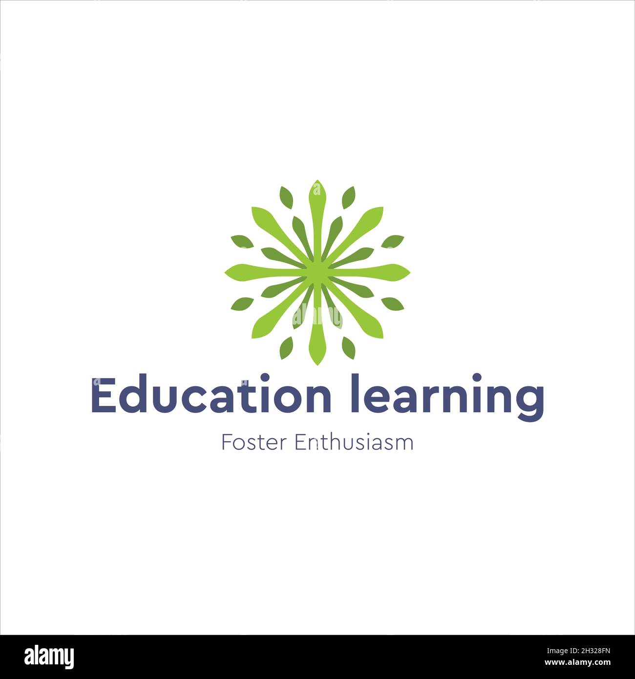 Modern green leaf flower logo vector symbol education Stock Vector ...