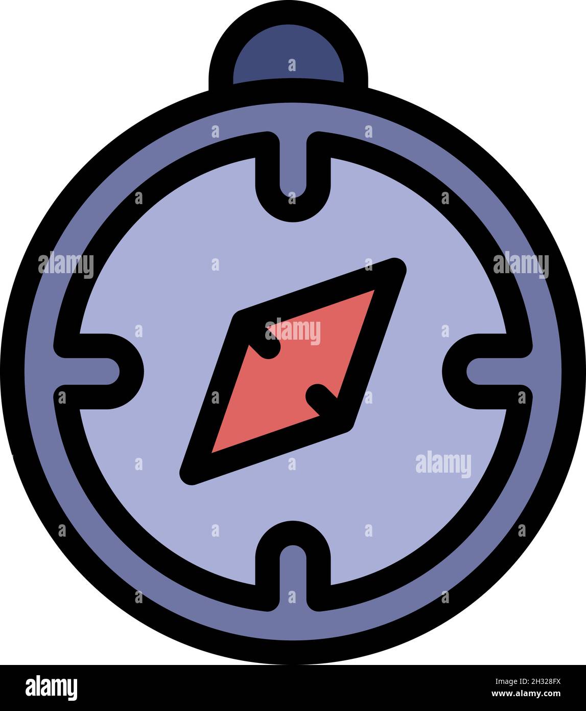 Hand compass icon. Outline hand compass vector icon color flat isolated ...