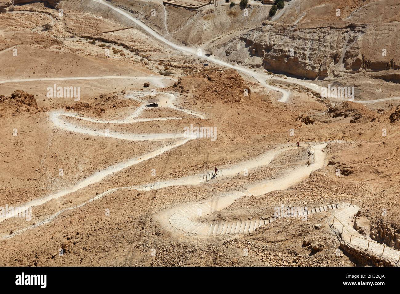 Israel, Masada the snake path a foot path that leads up to the site ...