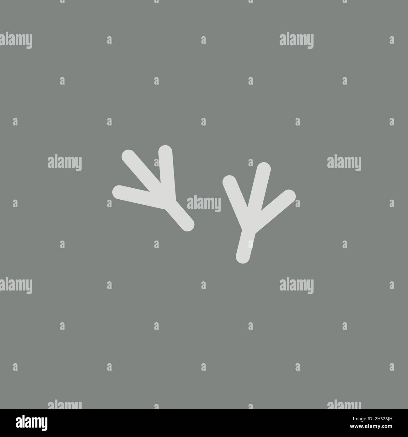 Bird trail vector icon. Turkey trace. Black Bird footprints track on ...