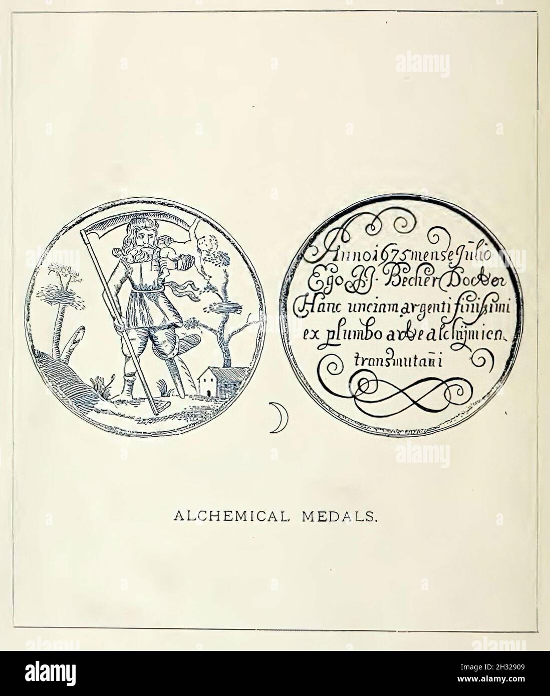 Scan of 18th to 19th-century alchemy text in a workbook Stock Photo - Alamy