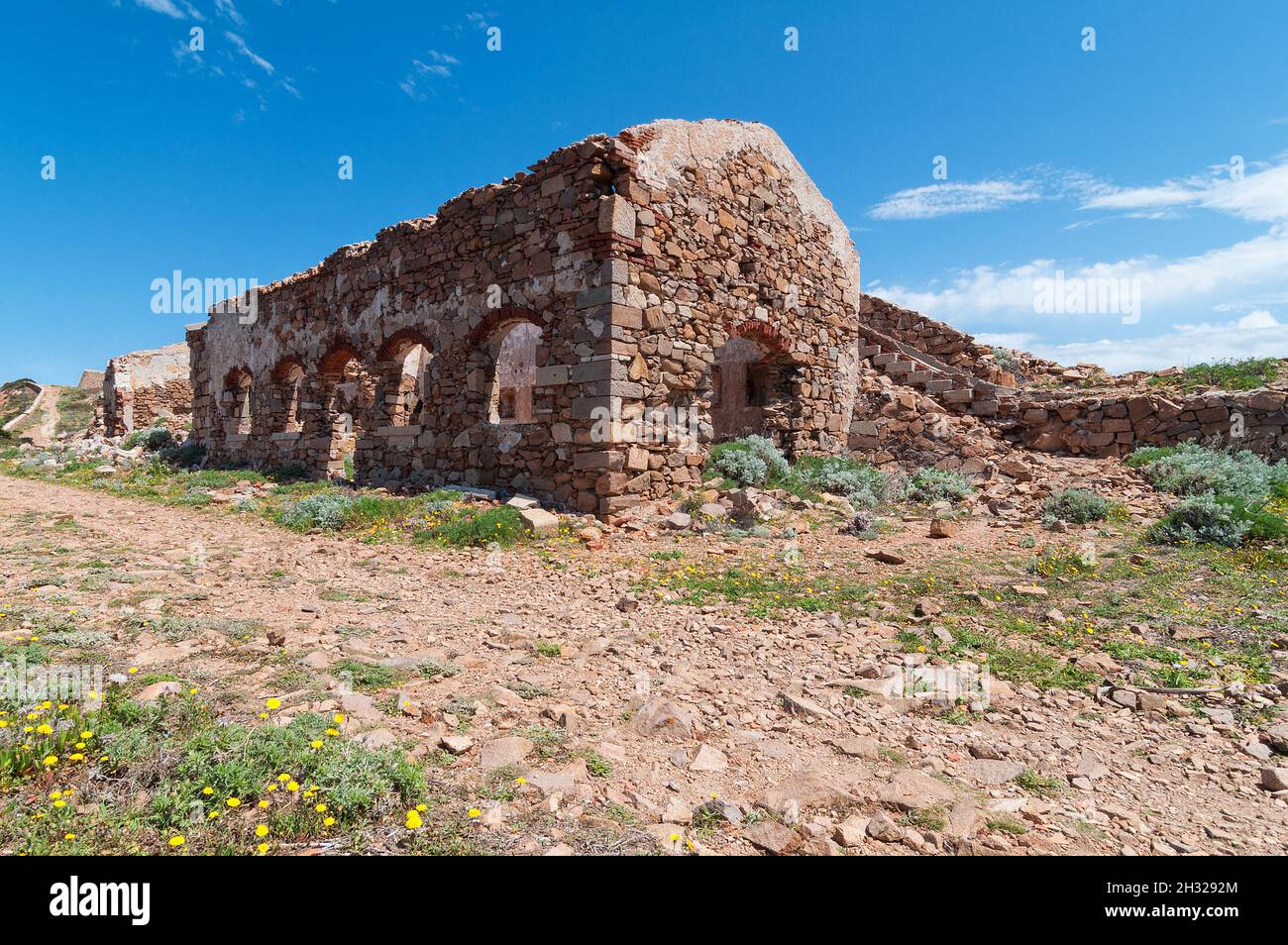Beautiful view of the ruins of Bastiani Fortress in La Maddalena, Italy ...