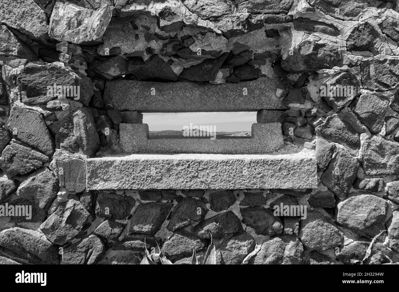 Grayscale beautiful view of the ruins of Bastiani Fortress in La ...