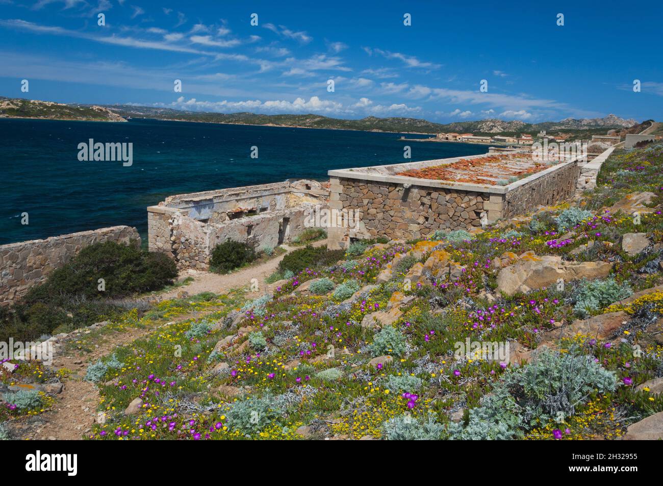 Beautiful view of the ruins of Bastiani Fortress in La Maddalena, Italy ...