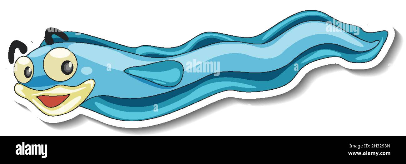 Sea eel animal cartoon sticker illustration Stock Vector Image & Art ...