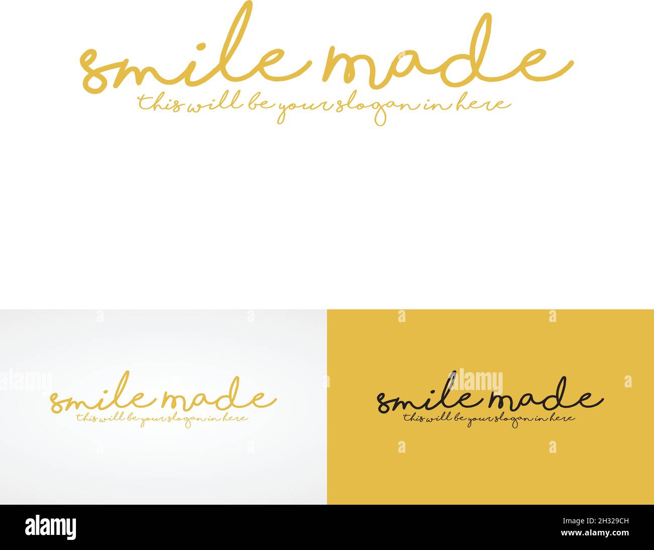 Wordmark handwritten lettering typeface smile logo design Stock Vector ...