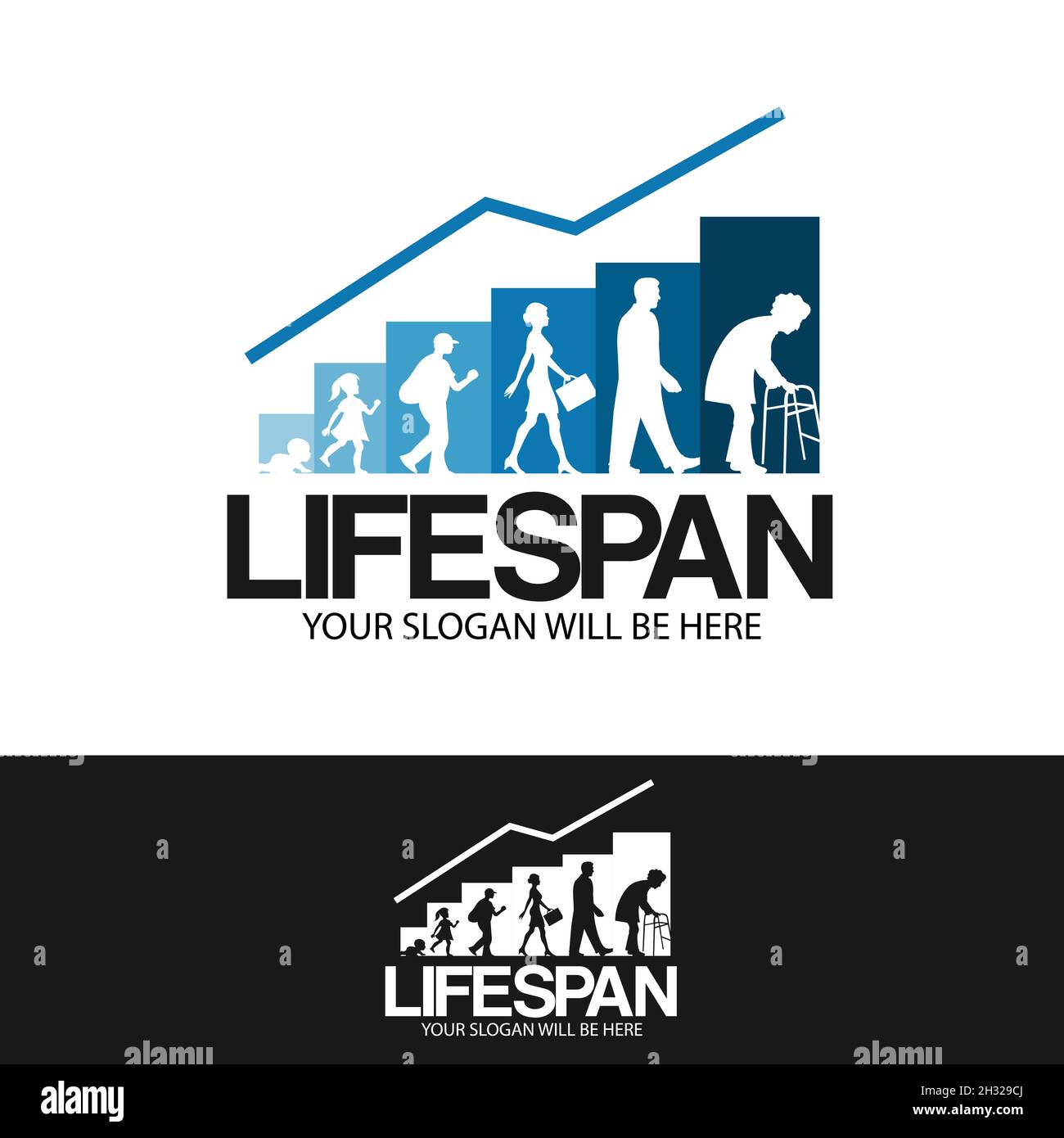 Modern ladder of life infancy to old age logo design Stock Vector Image ...