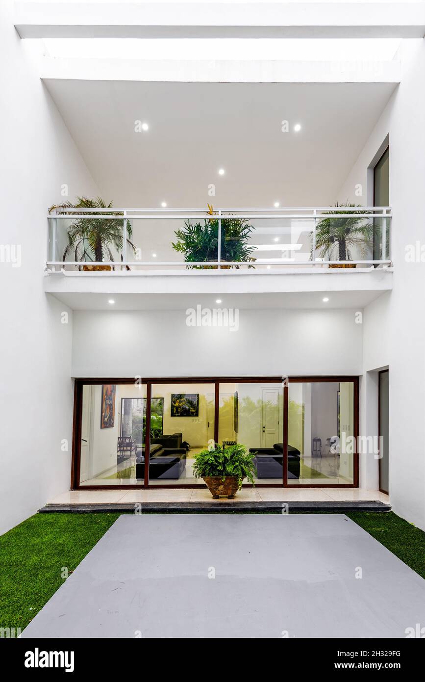 HAVANA, CUBA - Apr 10, 2019: The modern exterior of house with white ...