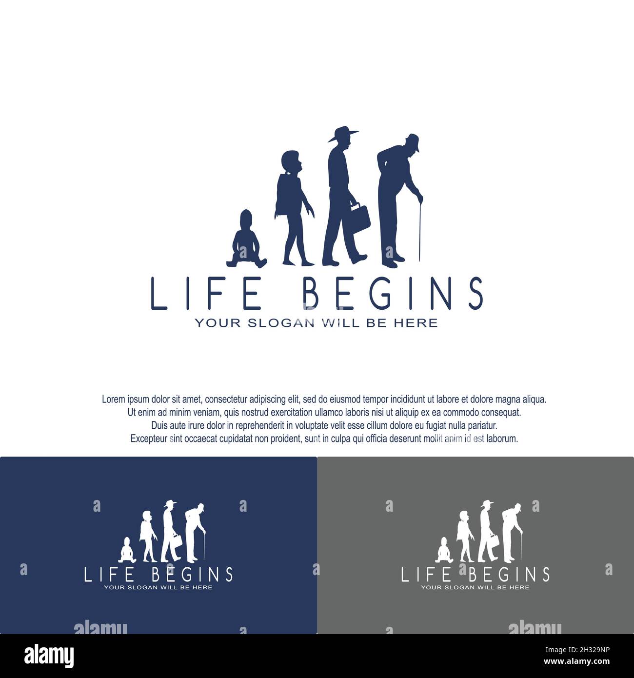 Life growth of from infancy to old age logo design Stock Vector Image ...