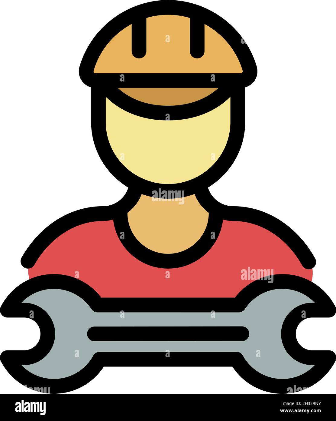 Repairman icon. Outline repairman vector icon color flat isolated Stock ...