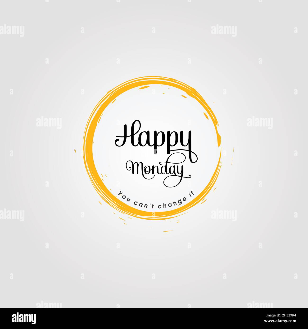 Happy wordmark lettering text circle line art logo design Stock Vector ...