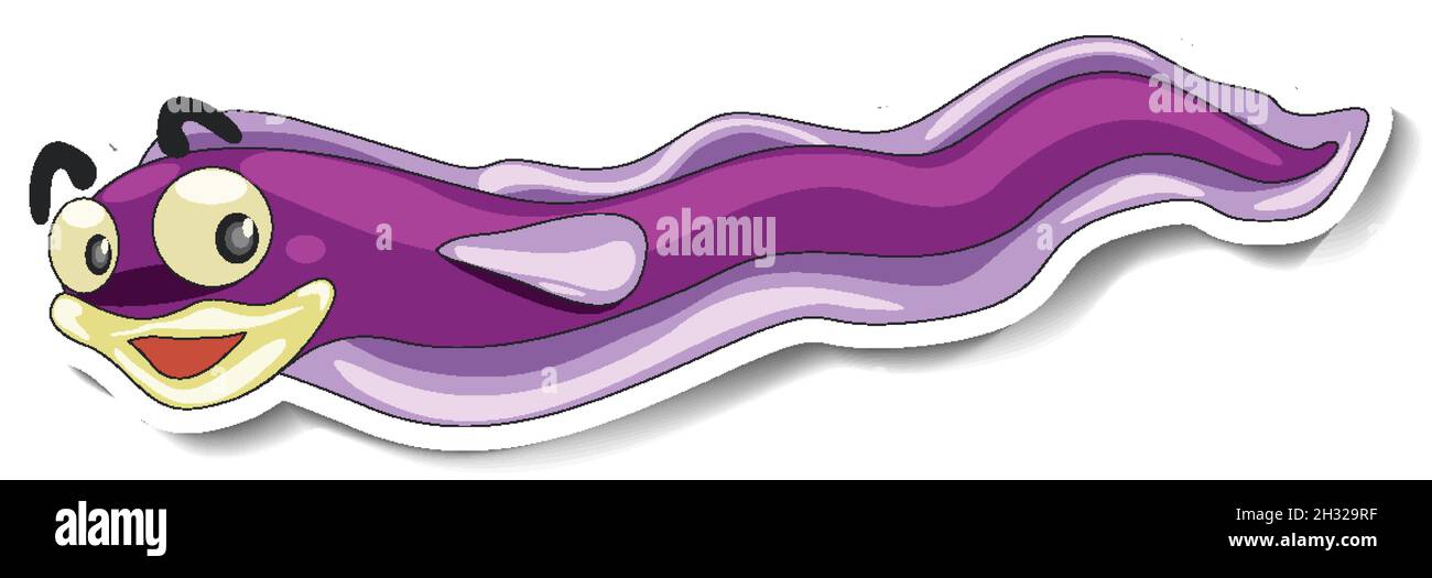 Sea eel animal cartoon sticker illustration Stock Vector Image & Art ...