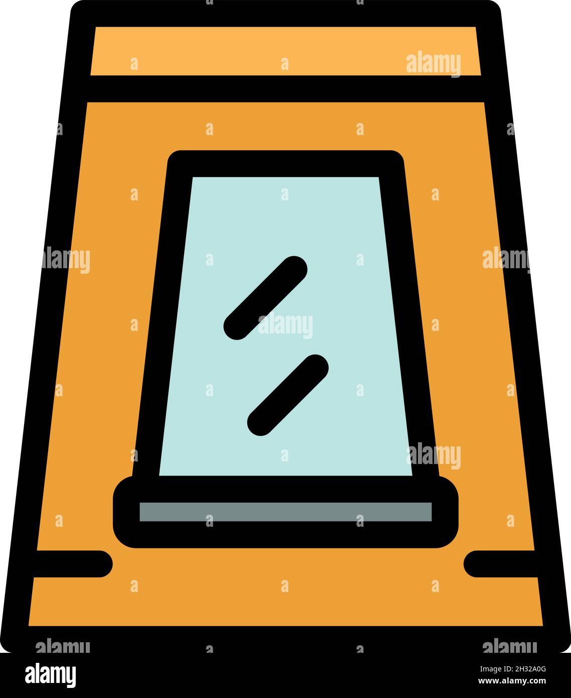 Roof window icon. Outline roof window vector icon color flat isolated ...
