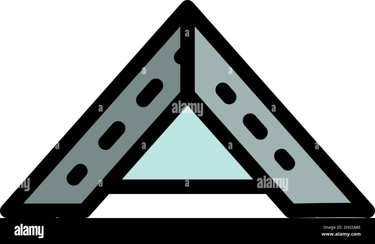 Wooden roof arch icon. Outline wooden roof arch vector icon color flat ...