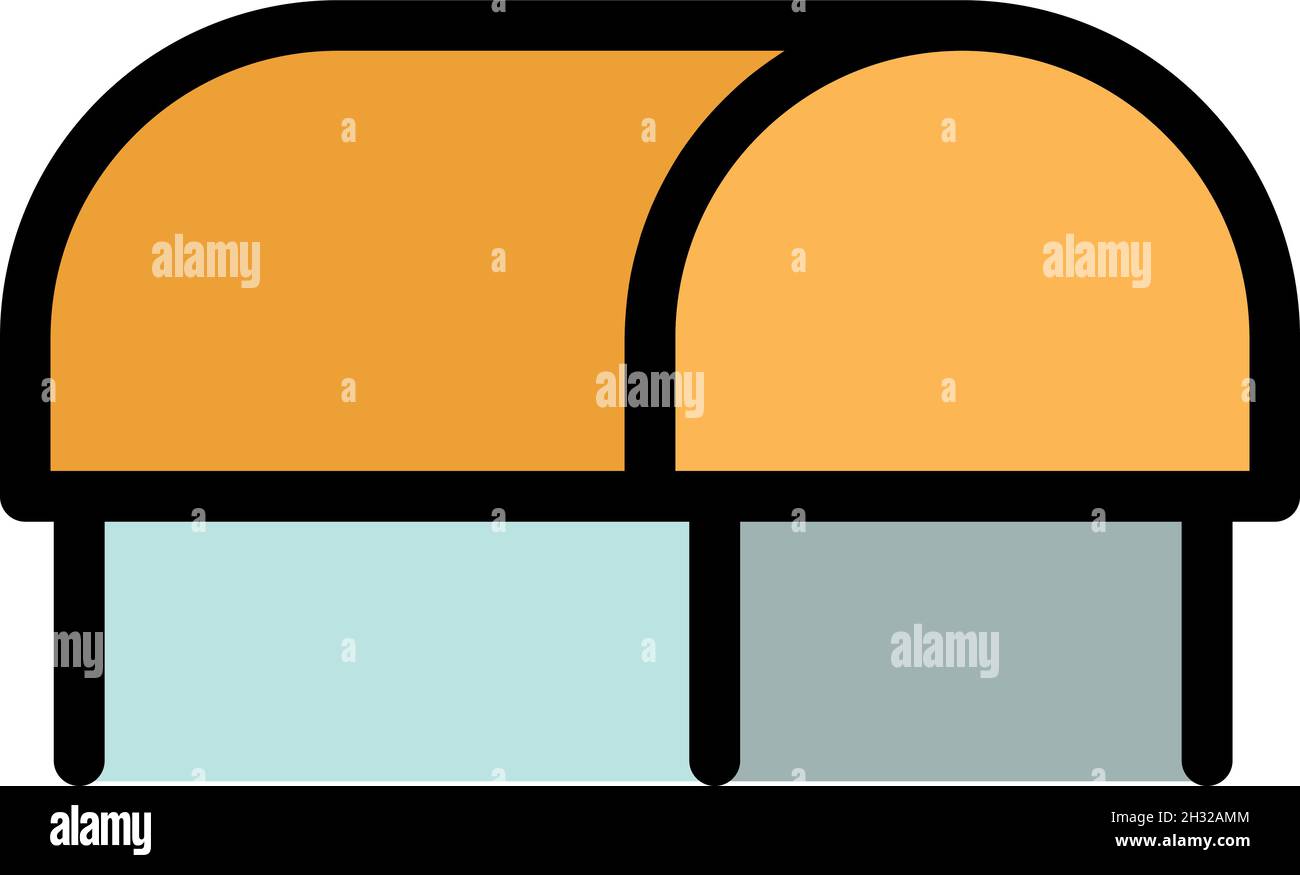 Semicircular roof icon. Outline semicircular roof vector icon color ...
