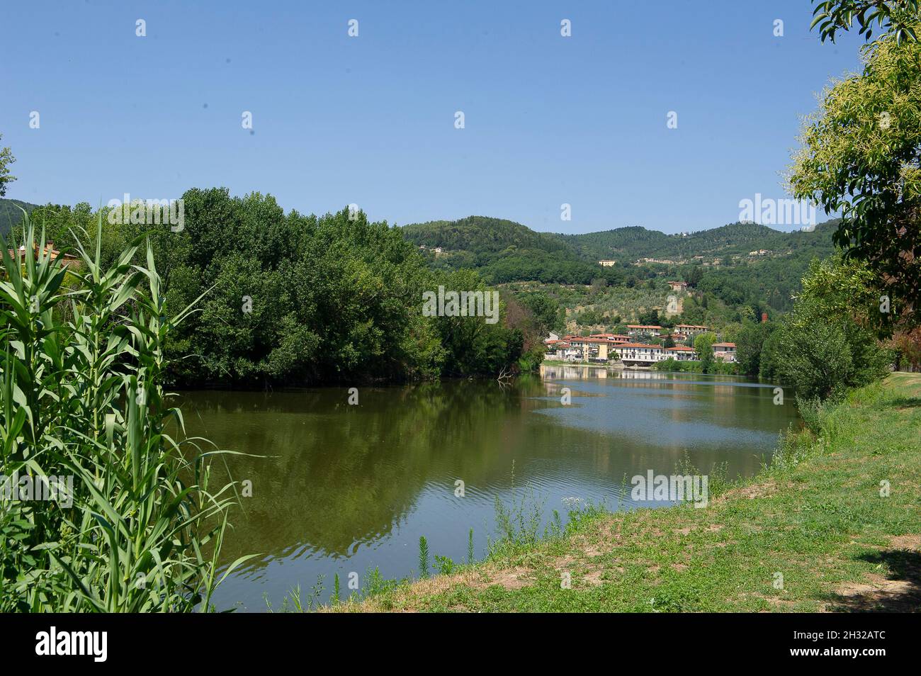 Europe, Italy, Tuscany, province of Florence, the Arno river at Remole ...