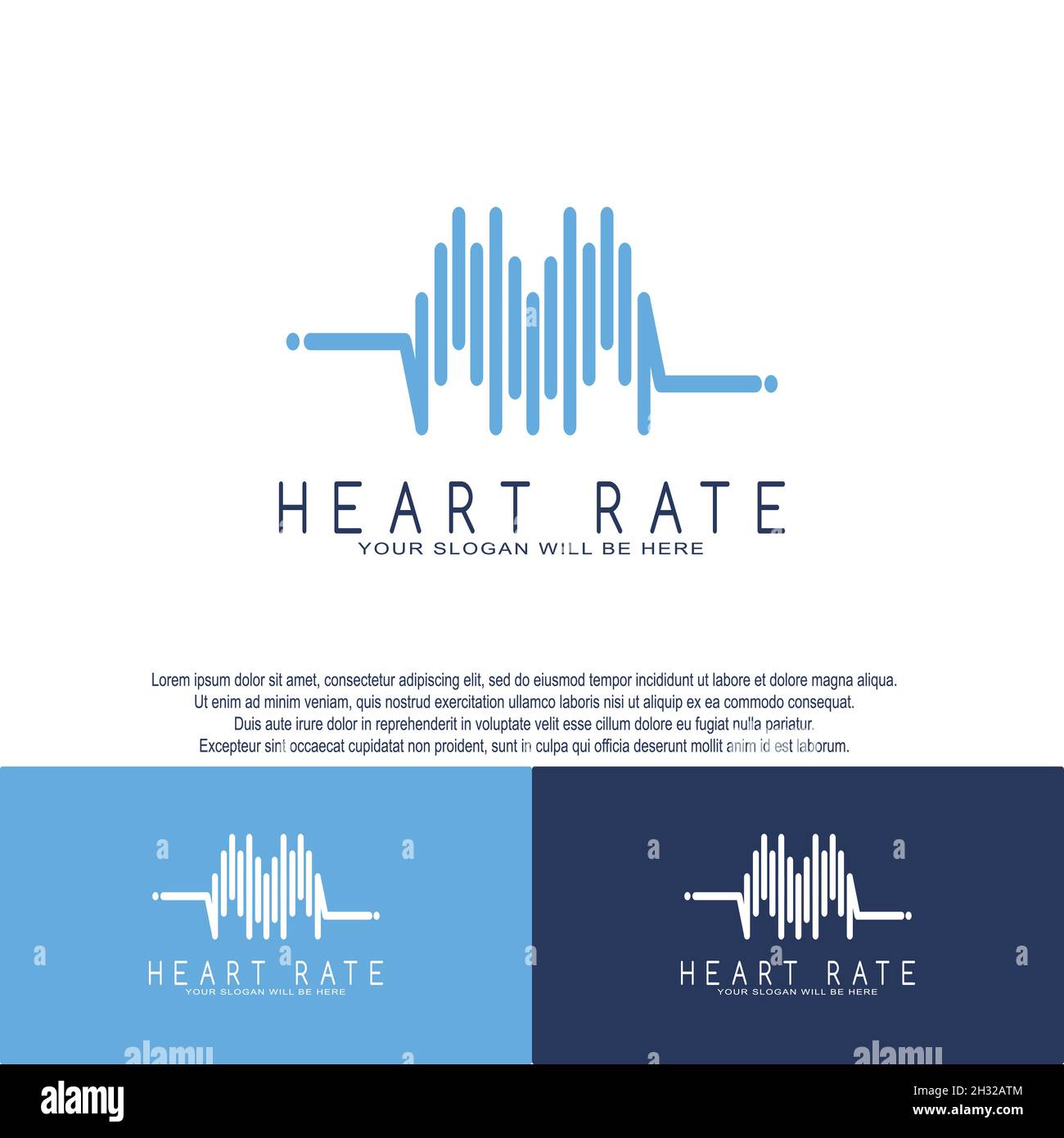 Modern heart rate diagram symbol icon flat line logo design Stock ...