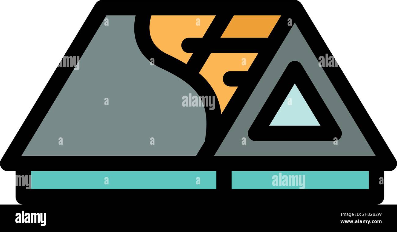 Roof sectional view icon. Outline roof sectional view vector icon color ...