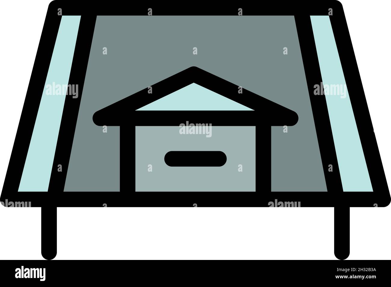 House roof side view icon. Outline house roof side view vector icon ...