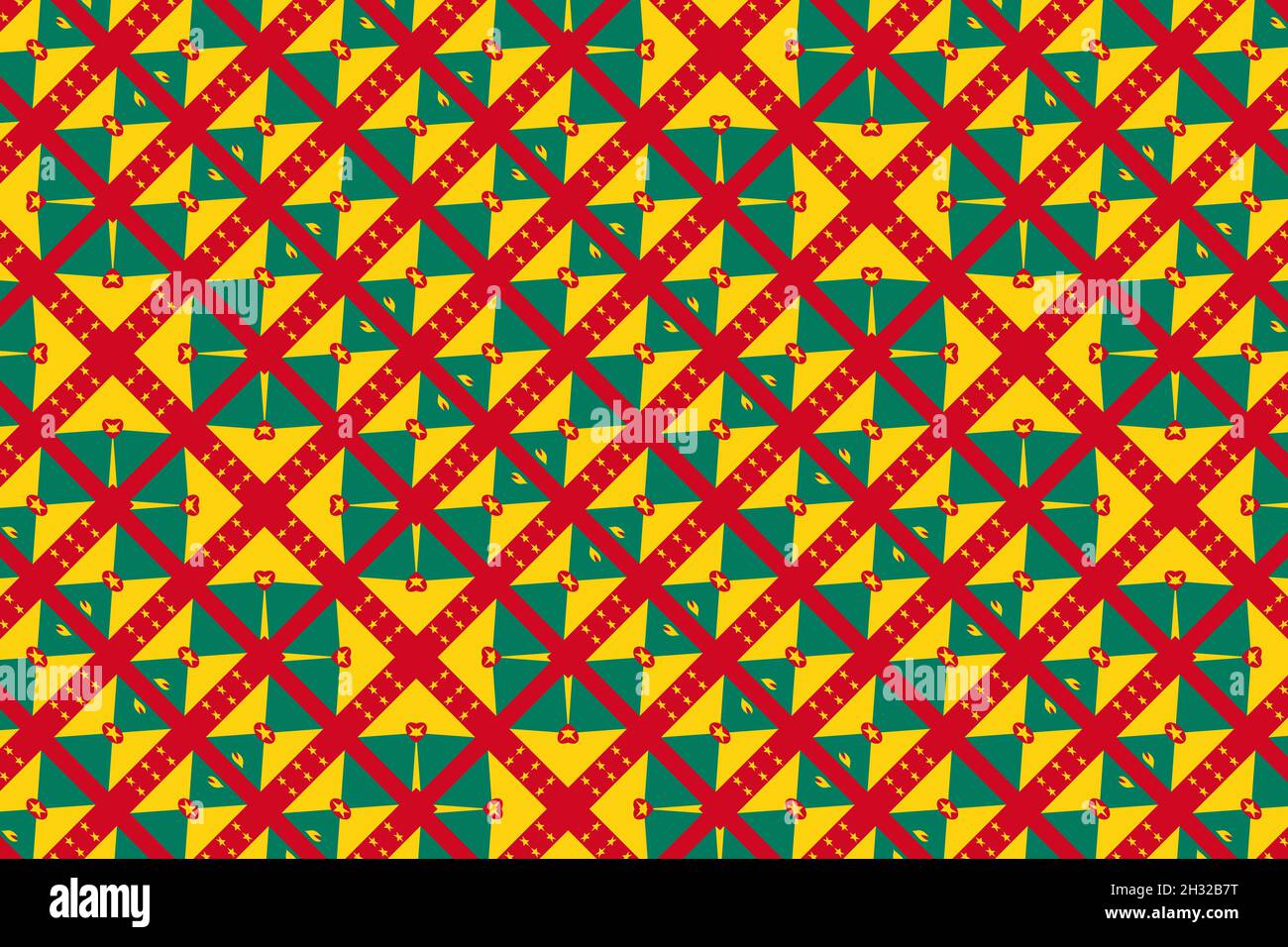Simple geometric pattern in the colors of the national flag of Grenada ...