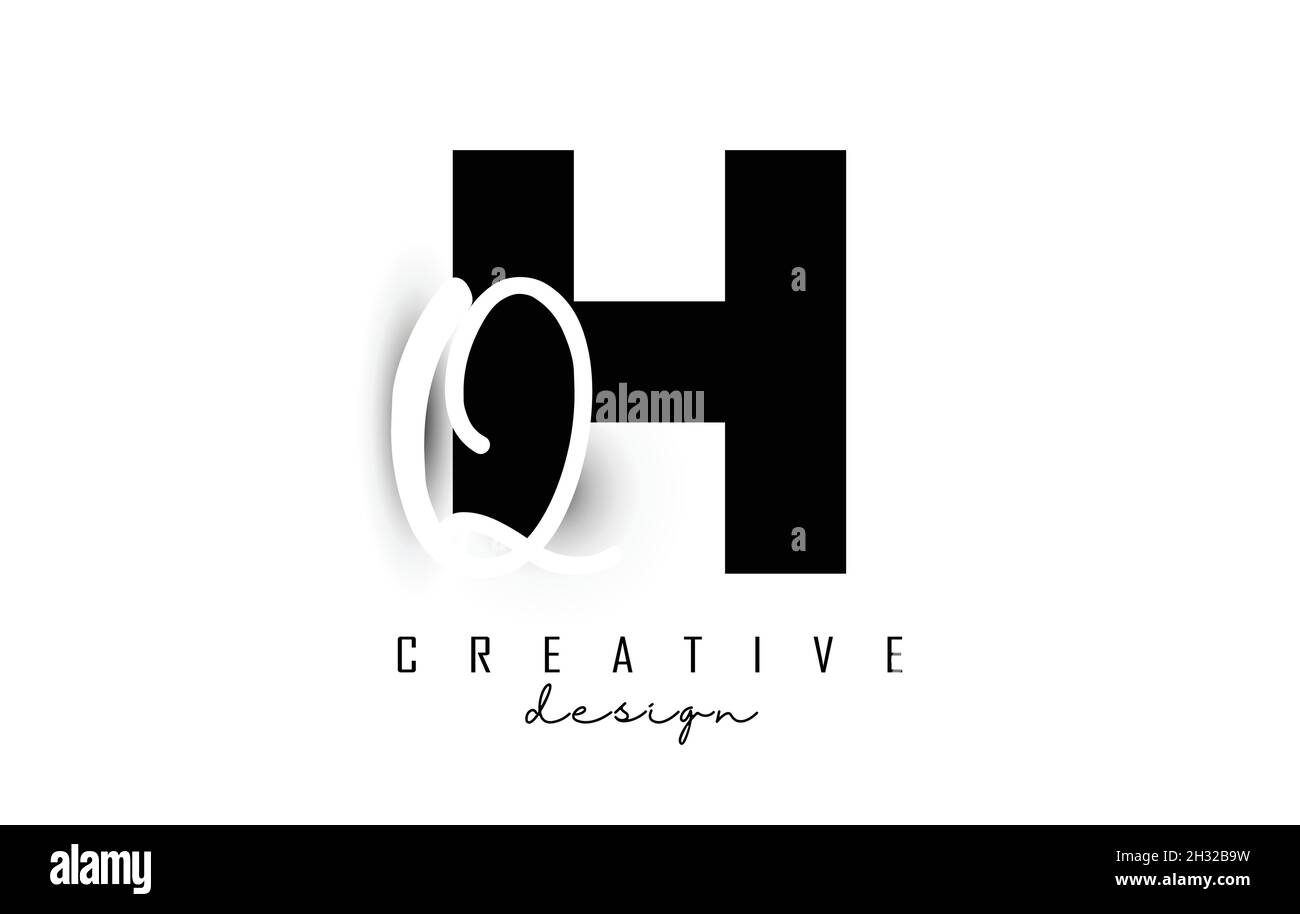 Letters HQ logo with a minimalist design. Letters H and Q with ...