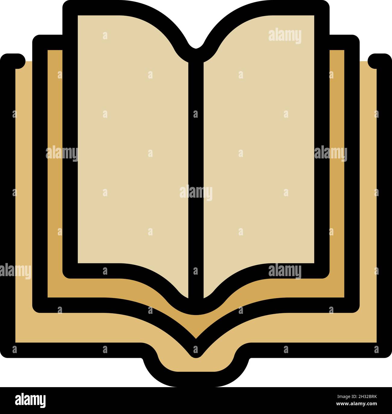 Multi page book icon. Outline multi page book vector icon color flat ...