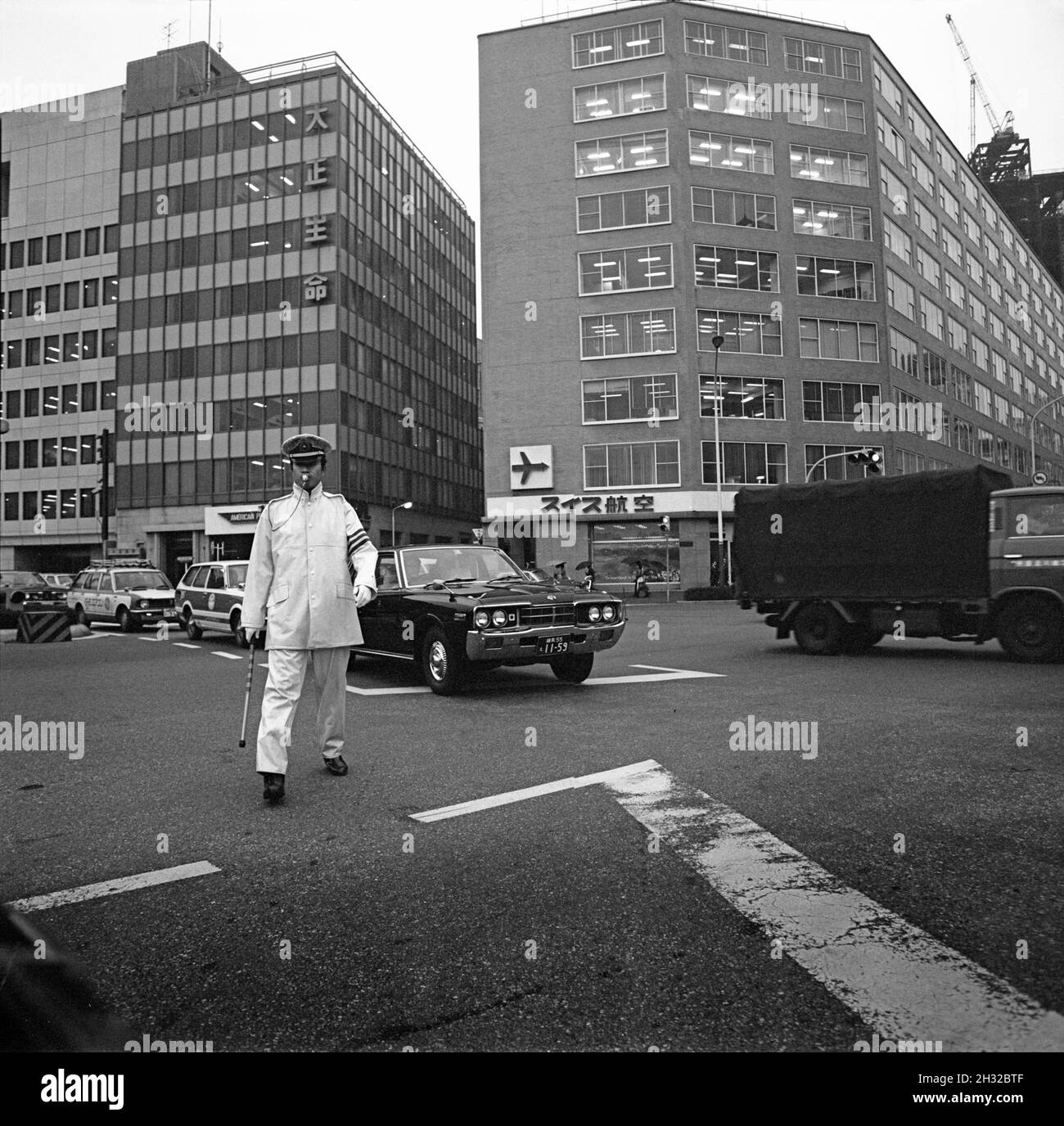 Policeman, Traffic controller, Tokyo, Japan; September 1978 Stock Photo ...