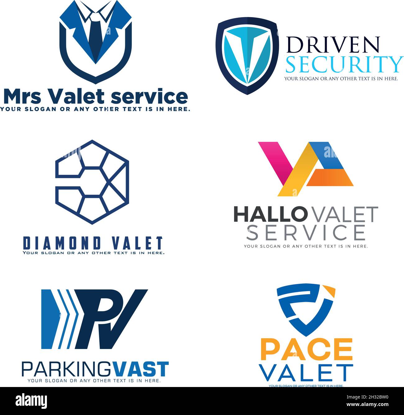 Modern parking valet service business shield shirt logo design Stock ...