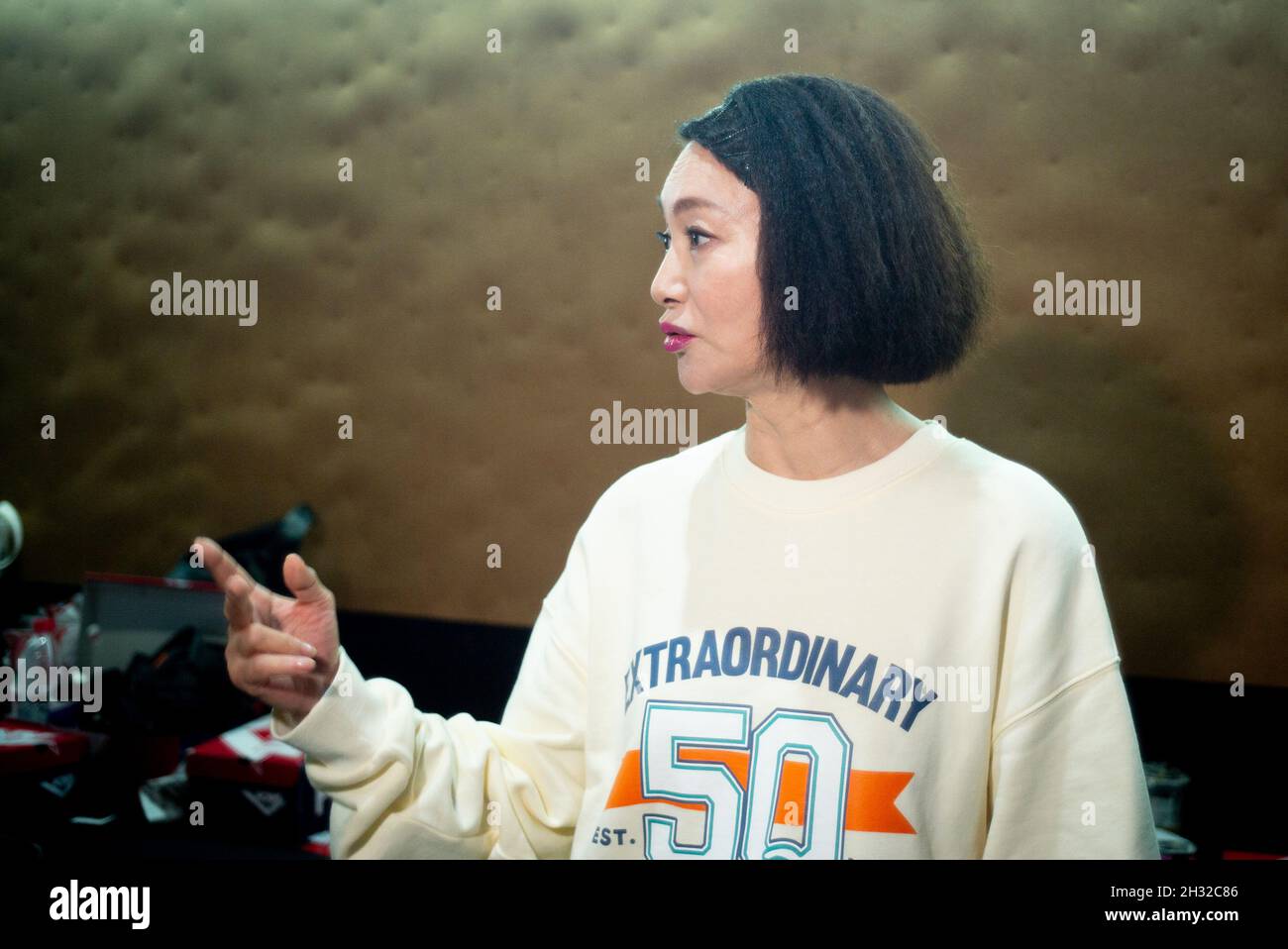 SHANGHAI, CHINA - OCTOBER 14, 2021 - Hong Kong actress Kara Wai attends ...