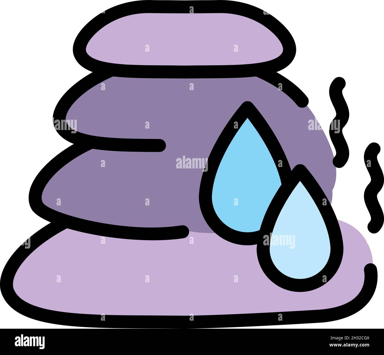 Steam room stones icon. Outline steam room stones vector icon color ...