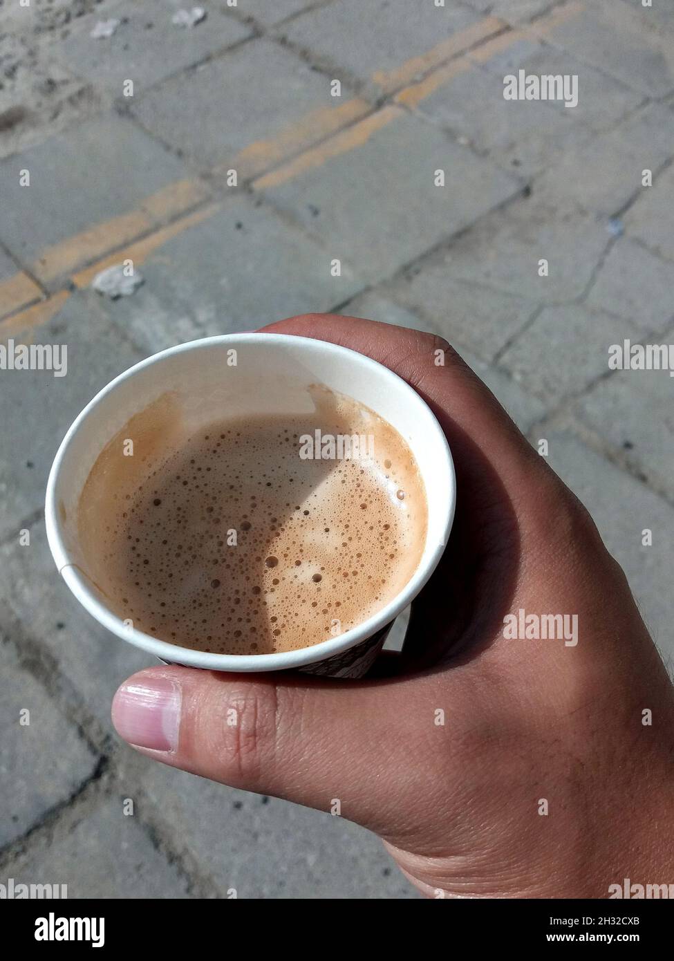 Cup Of Coffee In The Hand Stock Photo - Alamy