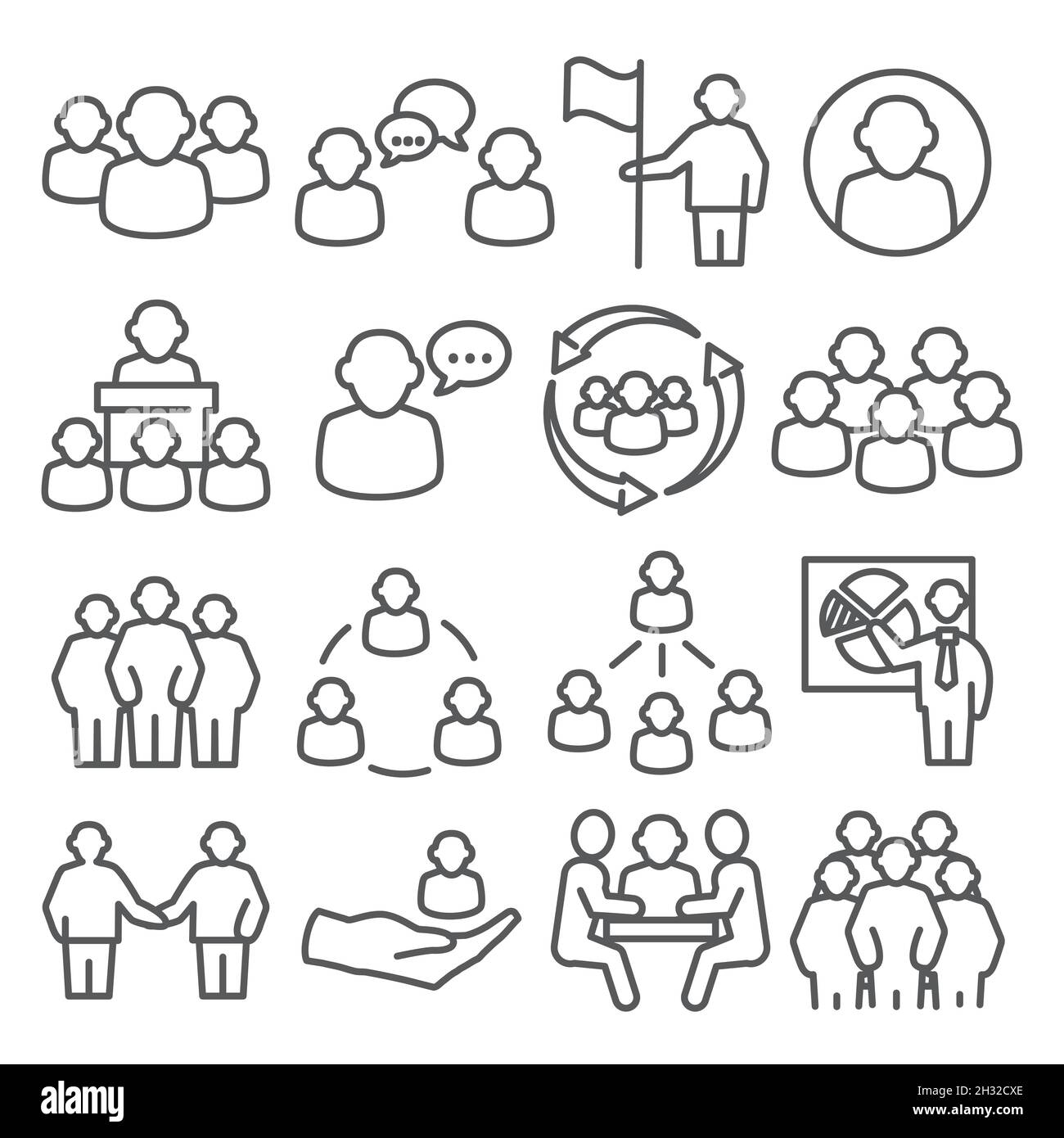 People line icons set on white background Stock Vector Image & Art - Alamy