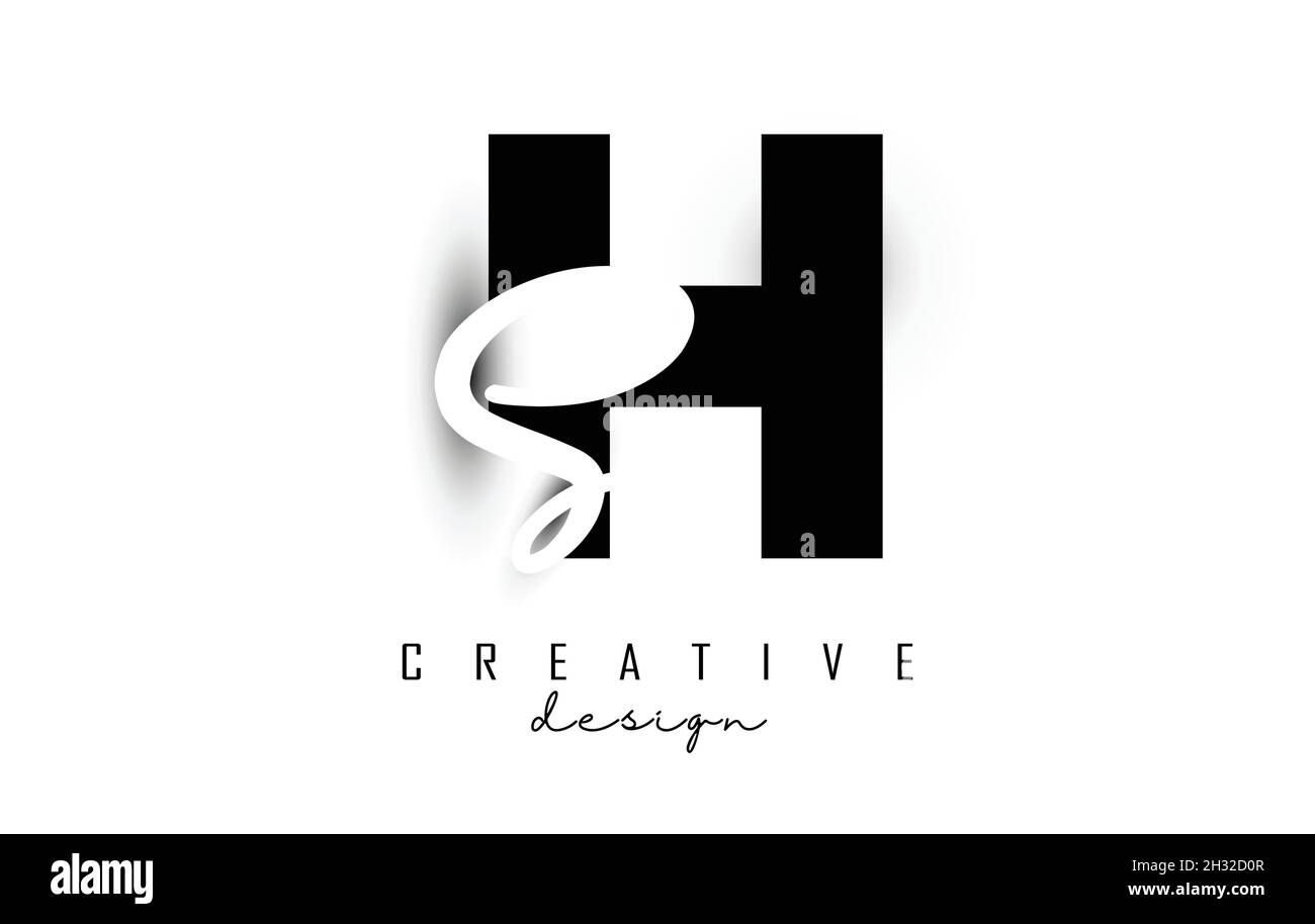 Letters HS logo with a minimalist design. Letters H and S with ...