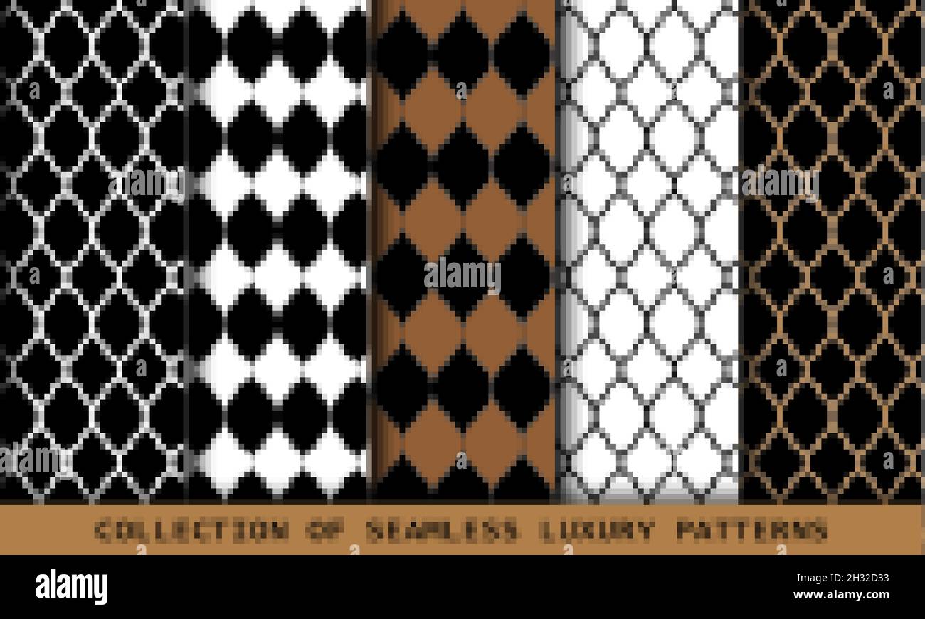 Seamless arabic grid of lantern shapes patterns Stock Vector Image ...
