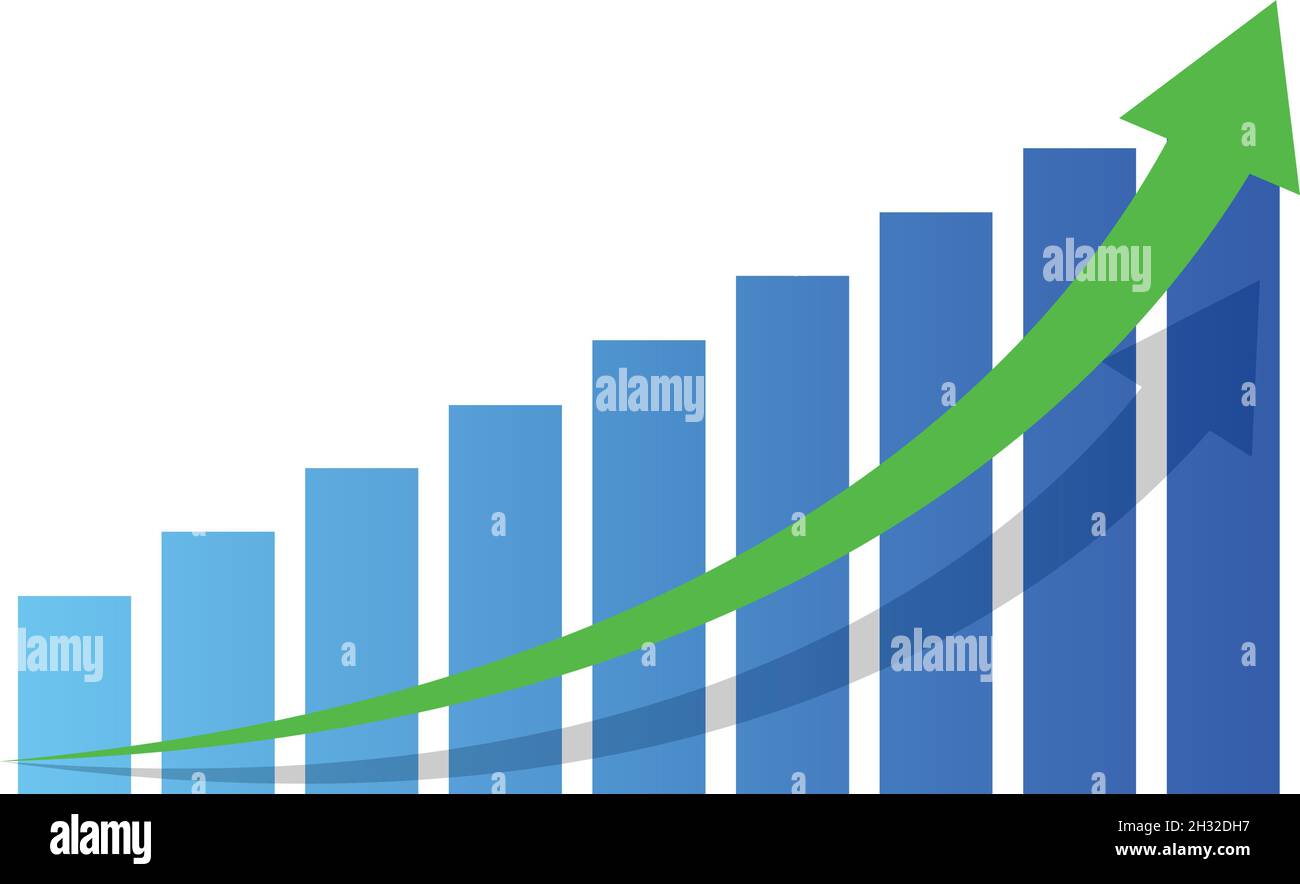 vector bar graph growth and up arrow Stock Vector Image & Art - Alamy