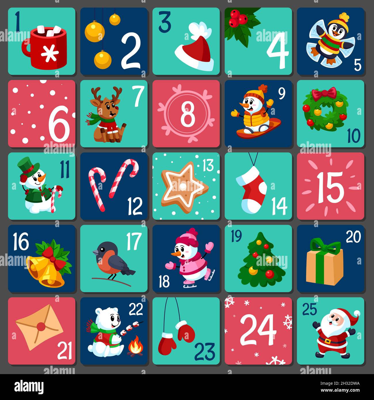 Advent calendar windows Stock Vector Images - Alamy