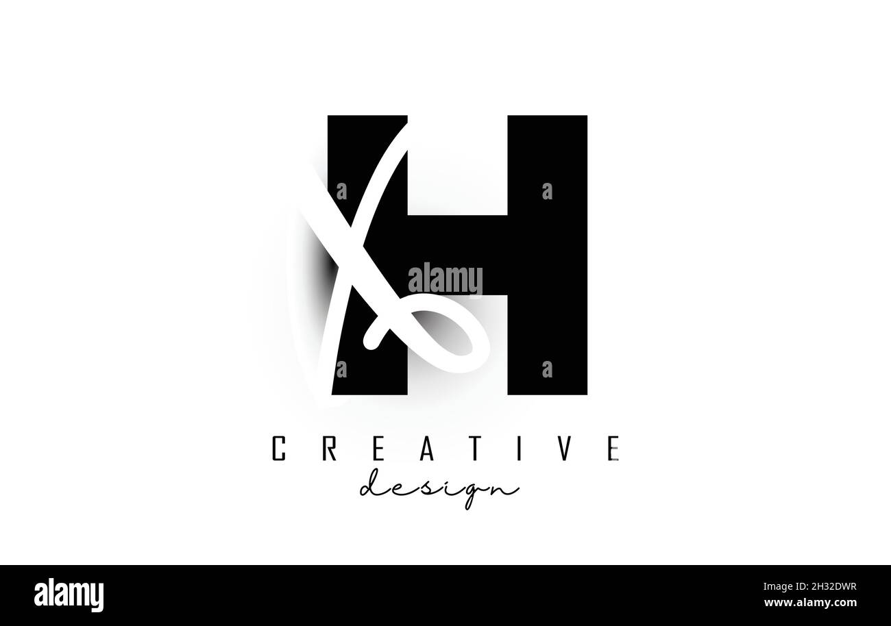 Letters HX logo with a minimalist design. Letters H and X with ...