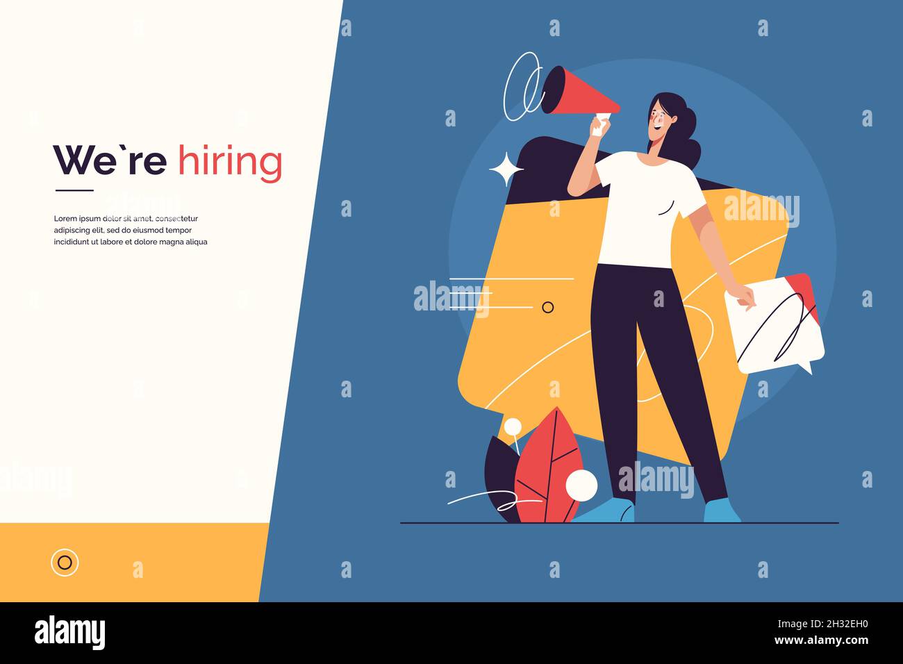 Vector illustration on the subject of hiring, new employees recruiting ...